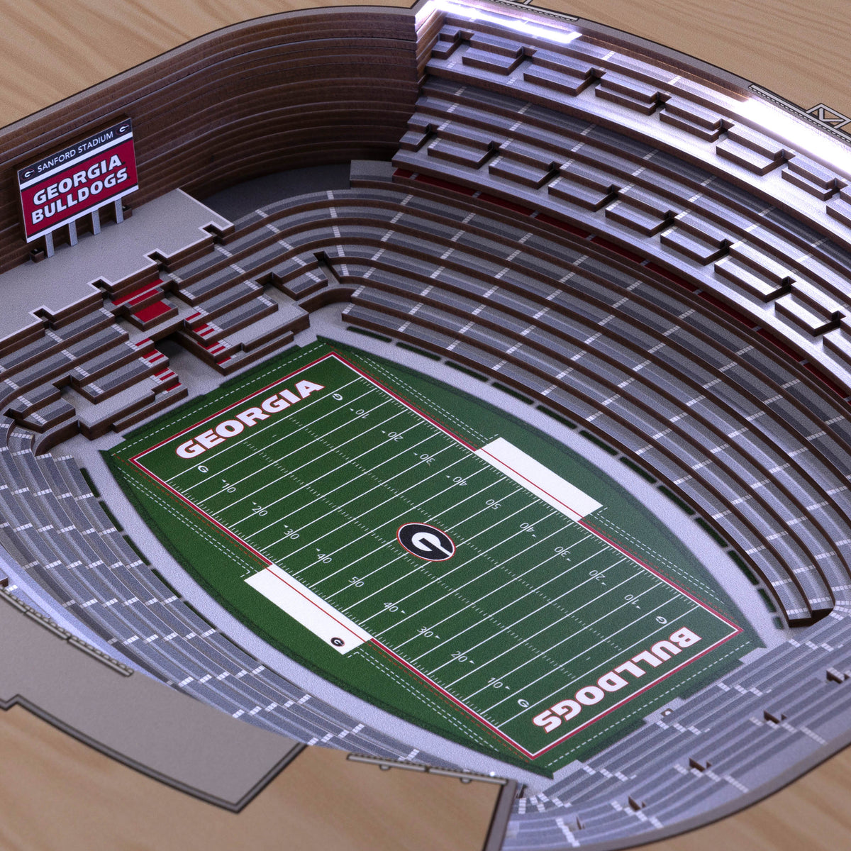 Georgia Bulldogs | 3D Stadium View | Lighted End Table | Wood – Fandoms