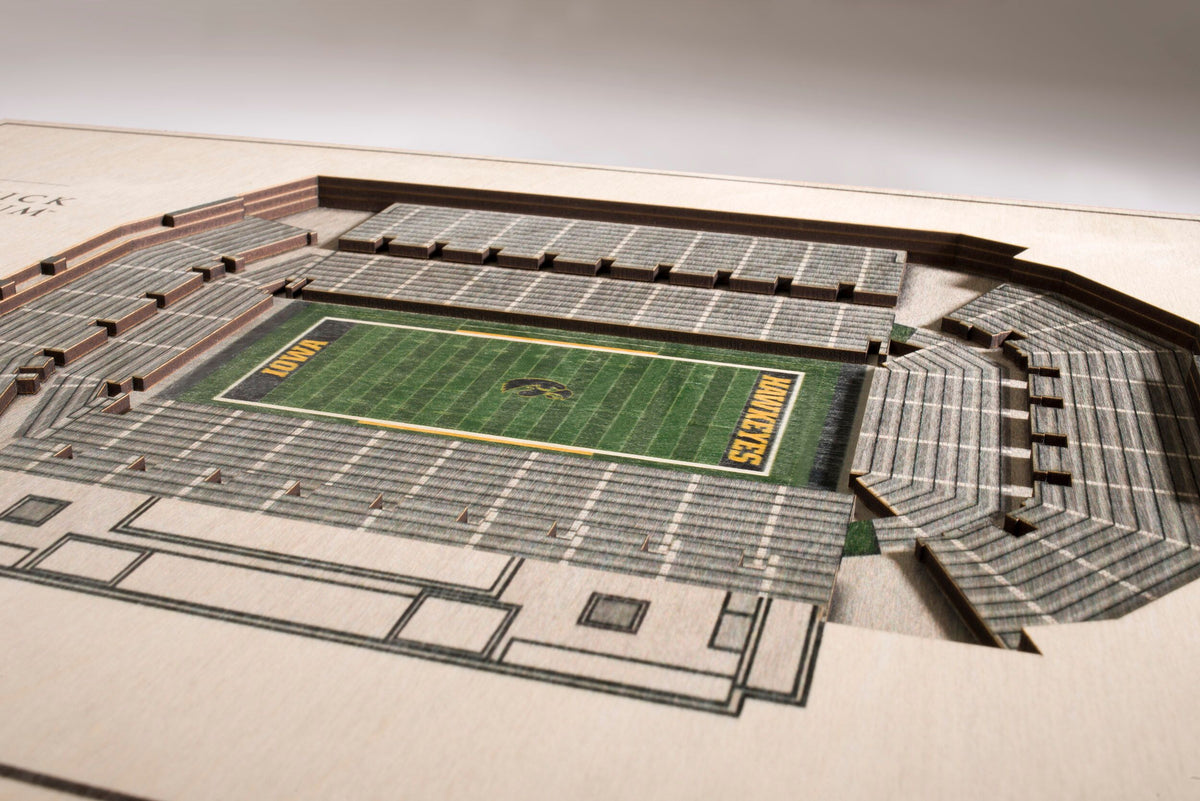 Iowa Hawkeyes | 3D Stadium View | Kinnick Stadium | Wall Art | Wood ...